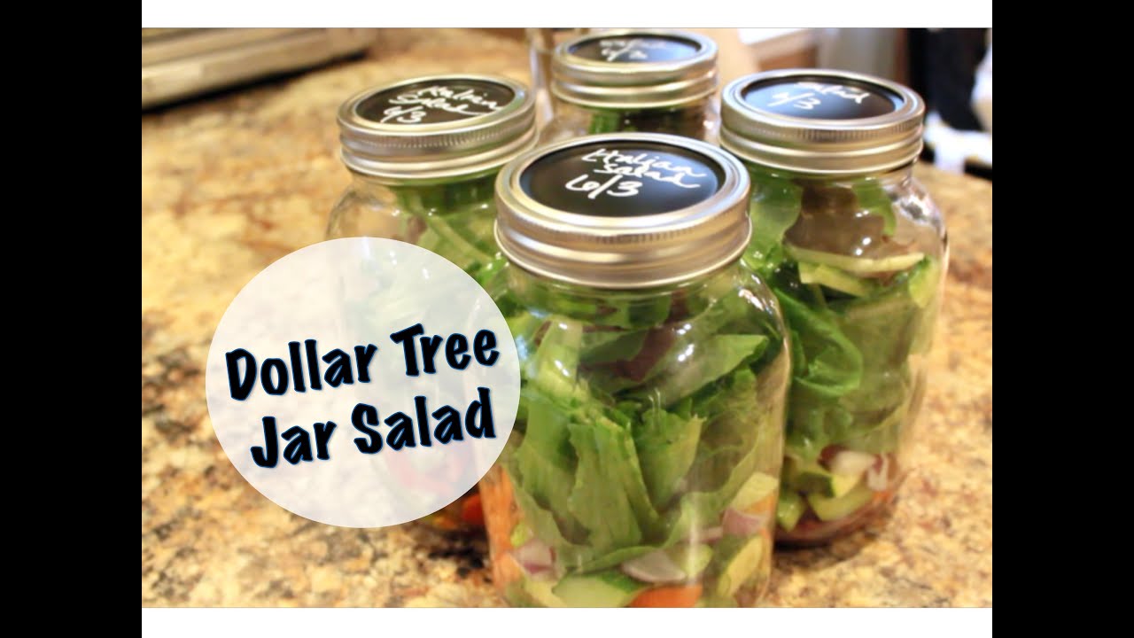 Organized lunches | Dollar Tree jar salad