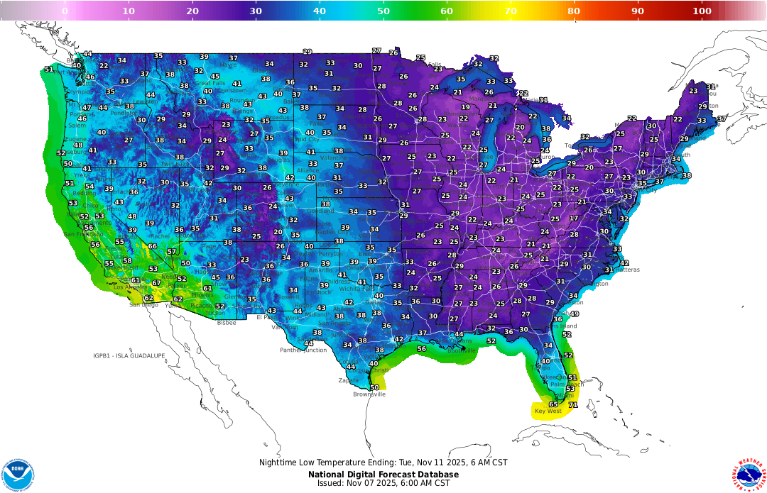 Cold blast to chill all Lower 48 states. Maps show how cold it’ll get ...