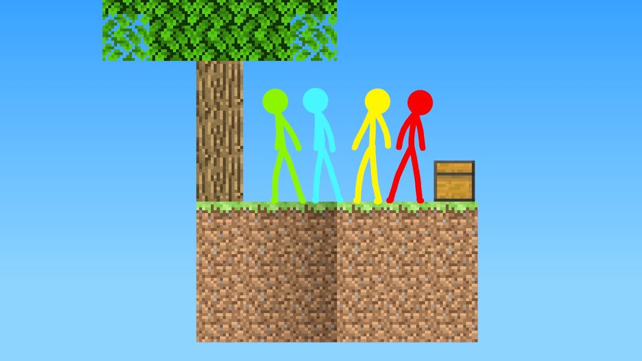 Coaster SkyBlock: Stick Figures Build in the Clouds