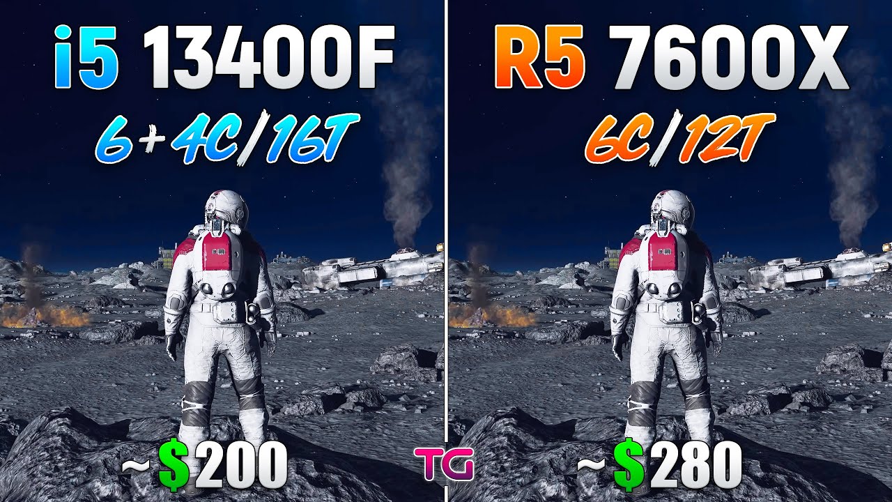 Core i5 13400F vs Ryzen 5 7600X - Test in 10 games