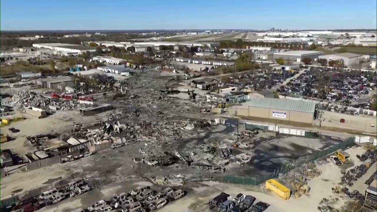 Drone footage shows the site of the deadly UPS cargo plane crash