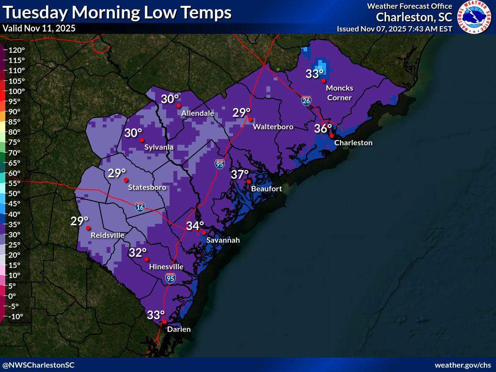 Ice cold, possibly record low freezing weather to hit Hilton Head, SC ...
