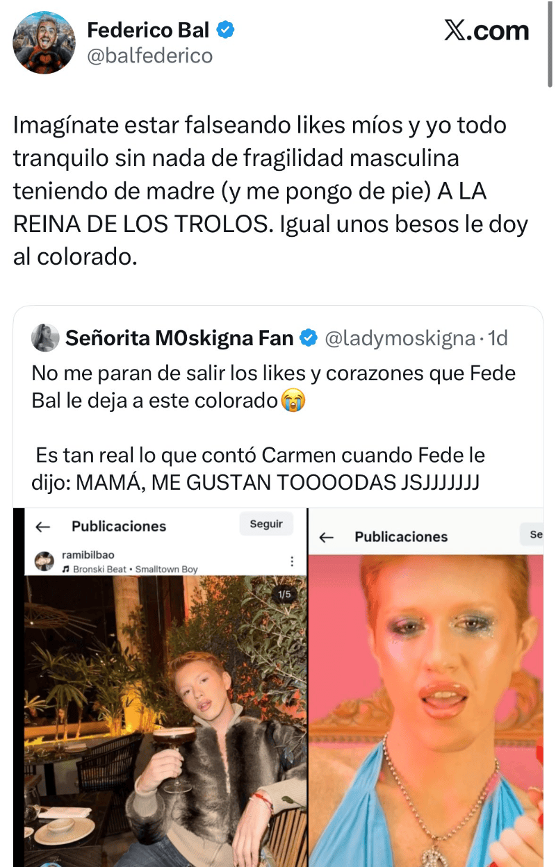 No perdona a nadie: "Unos besos le doy al colorado", la respuesta sin ...