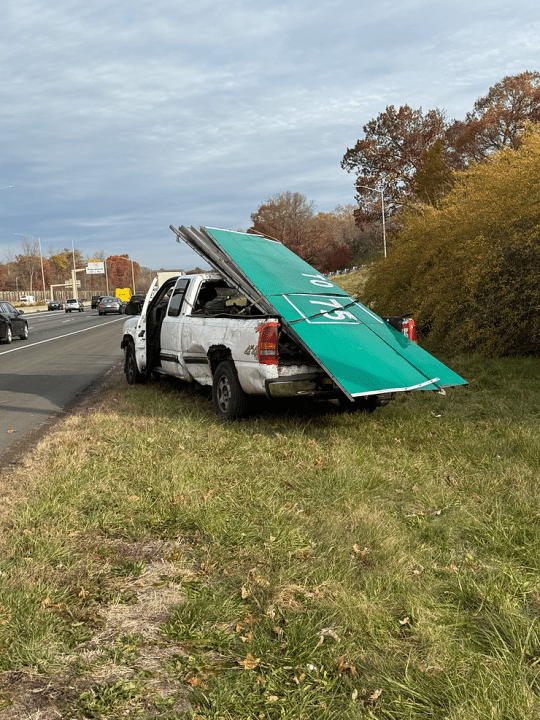 Two Connecticut men charged after attempting to steal highway exit signs