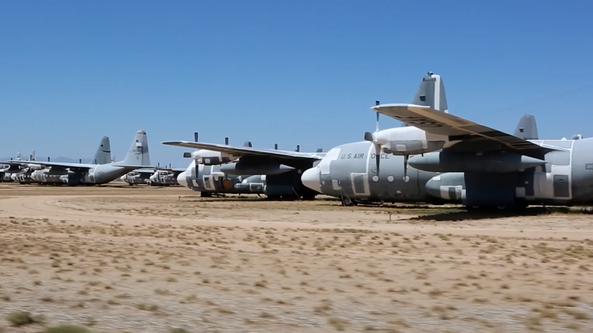 US Boneyard Full of C-130 Hercules Aircrafts