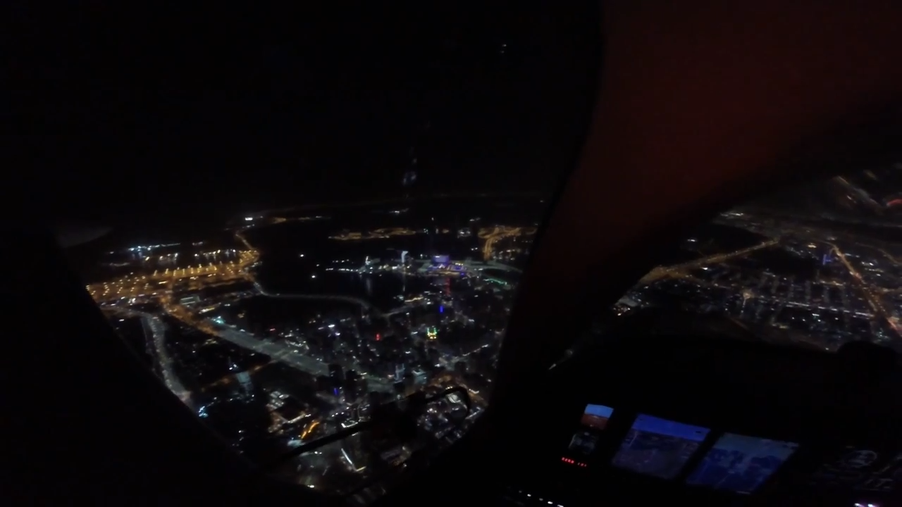 First Person View of Night ILS Approach Into Abu Dhabi OMAD