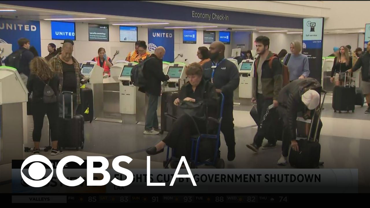 A look from LAX at airline flights affected by the government shutdown