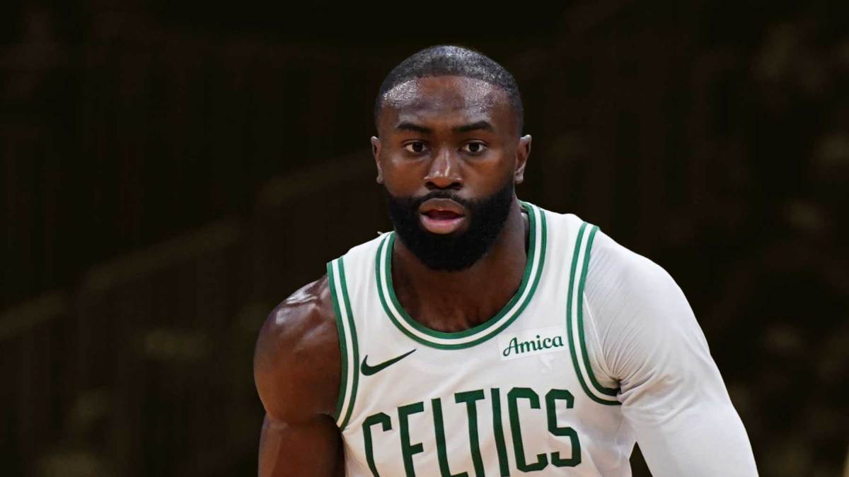 ESPN host urges Jaylen Brown to shave his head after spray-on hair ...