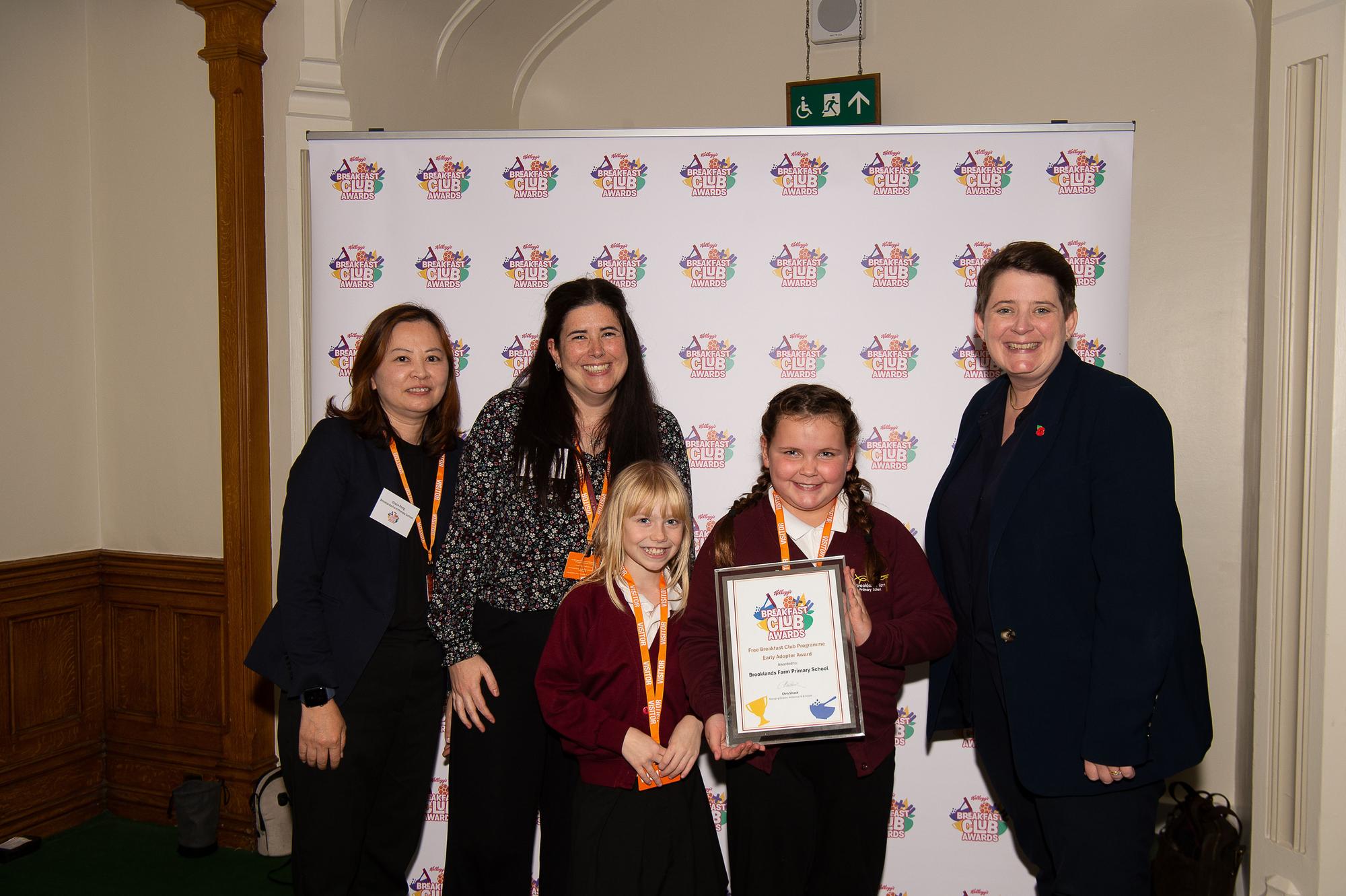Brooklands Farm Primary School wins Breakfast Club Early Adopter Award