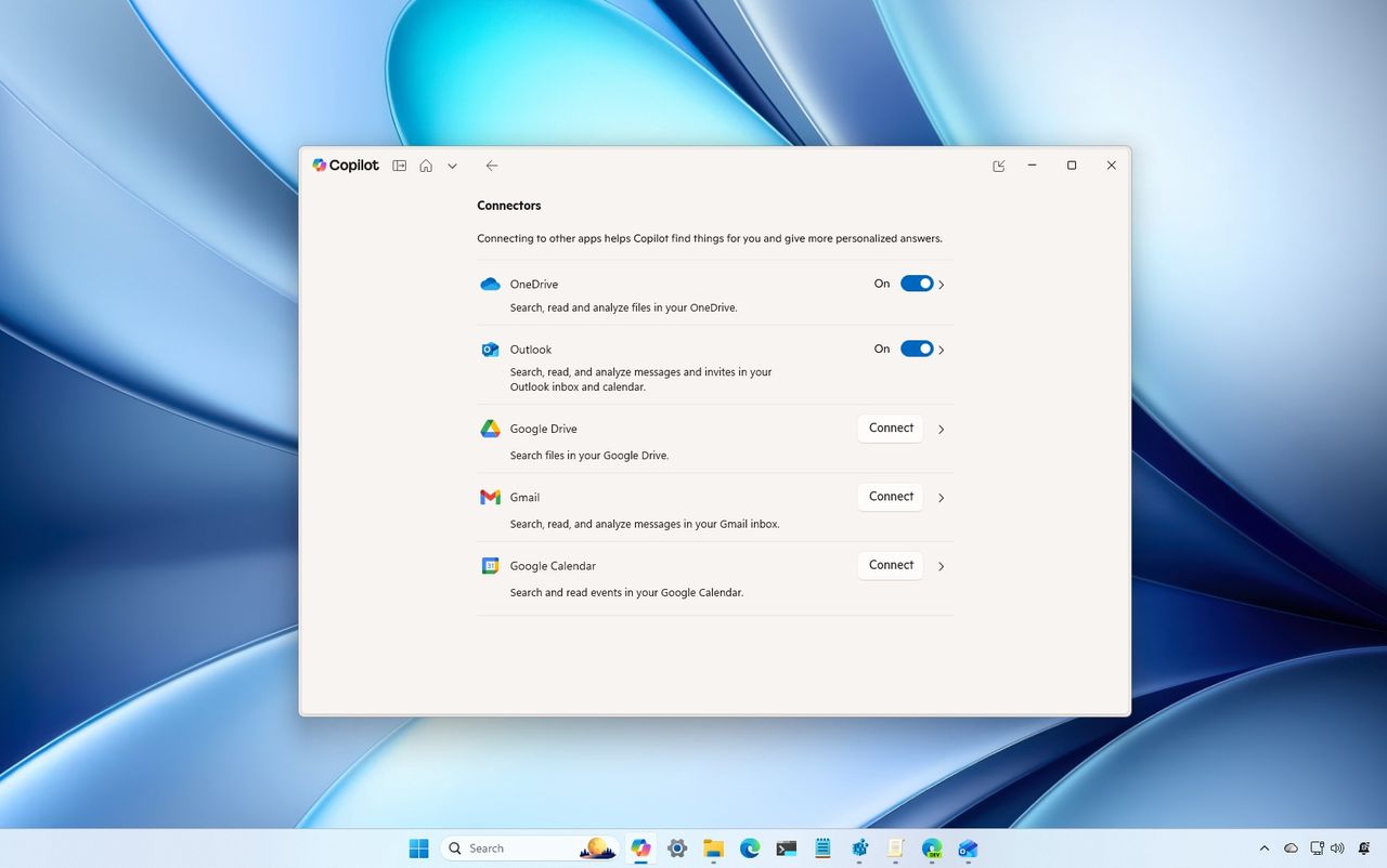 How to set up Connectors in Copilot for Windows 11 — search across ...