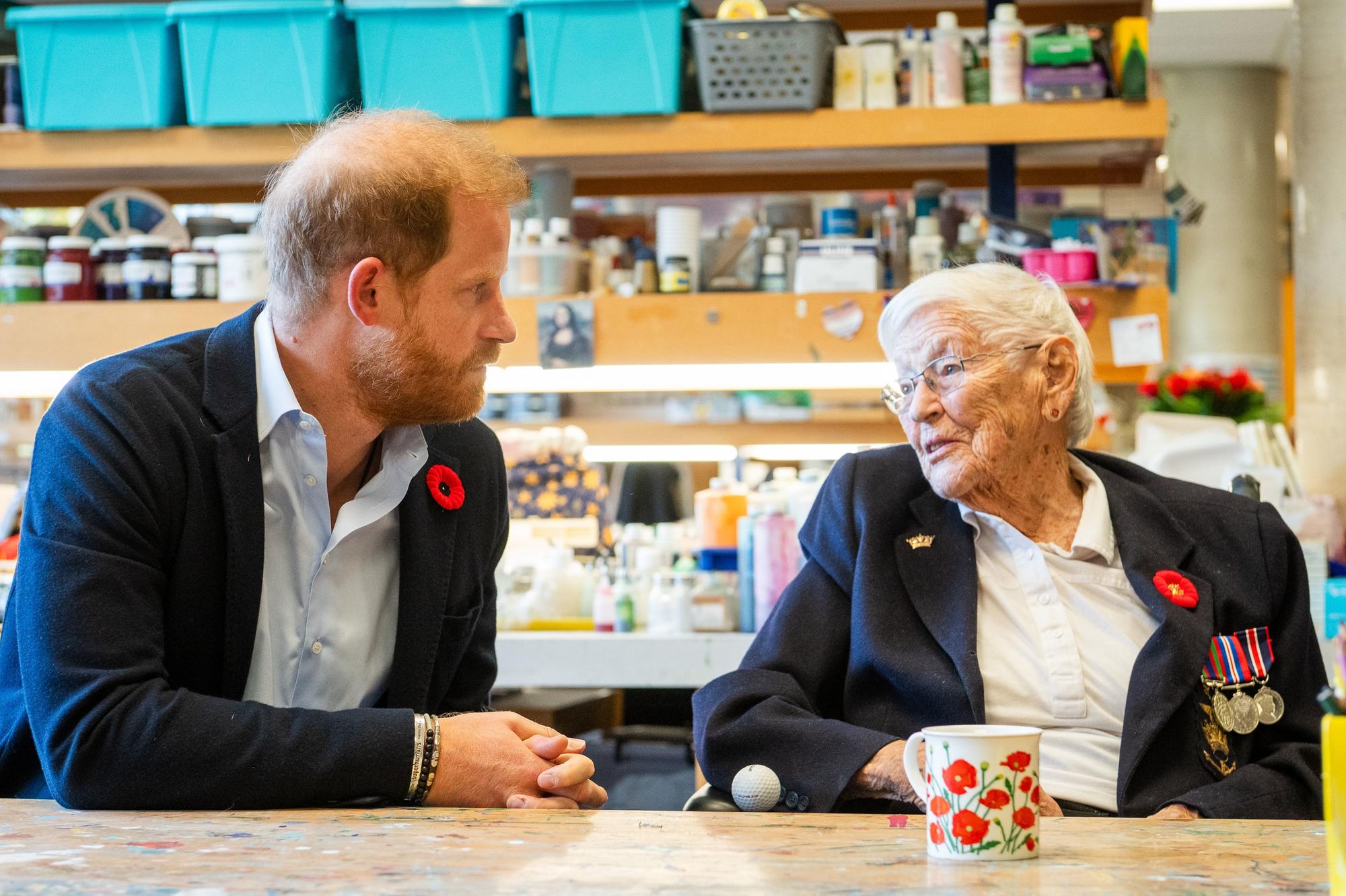 Prince Harry meets World War Two veterans ahead of Remembrance Day