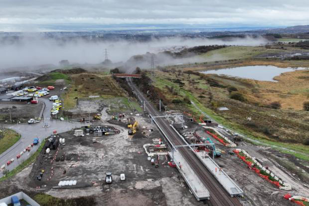 Image shows progress of new £18.3m train station