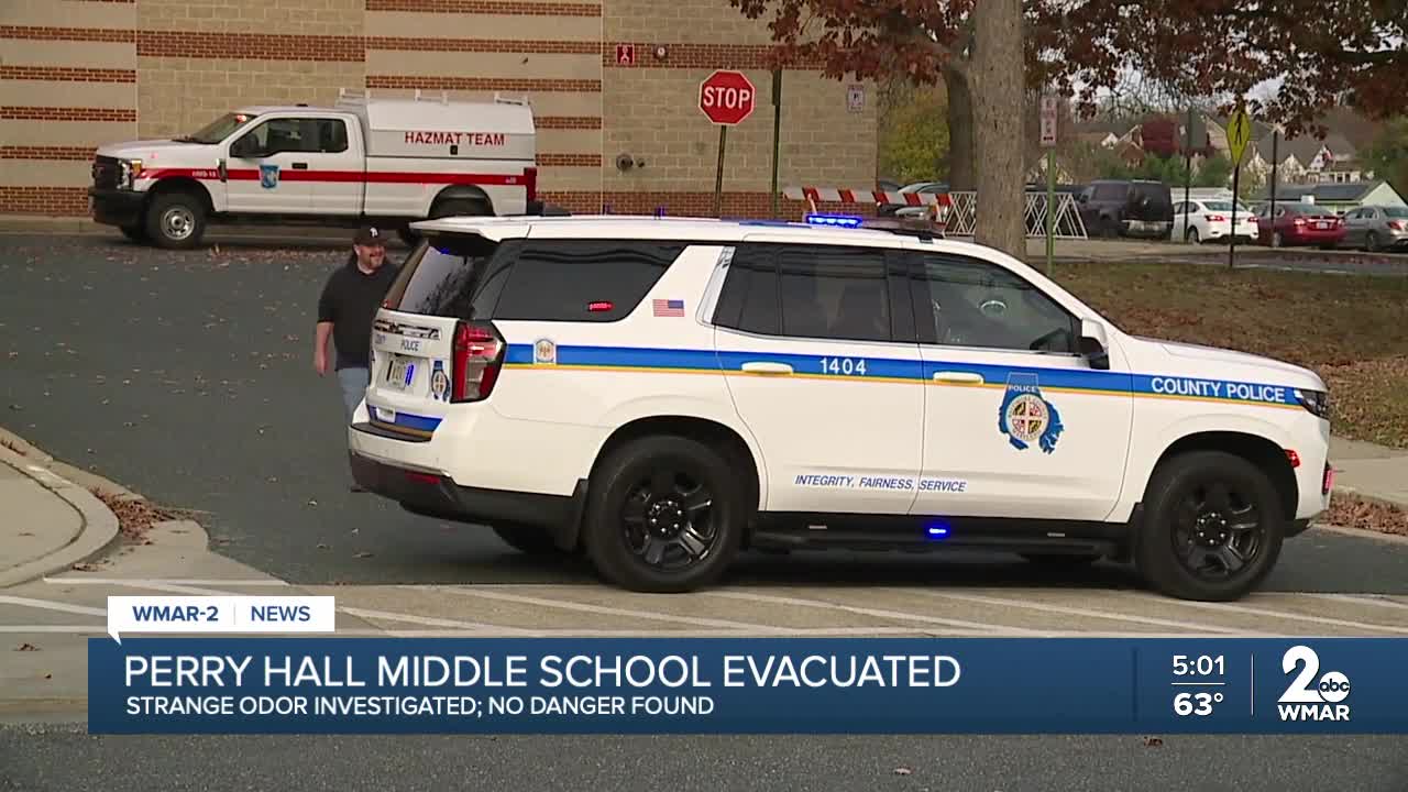 Perry Hall Middle School evacuated after reports of odor in the school