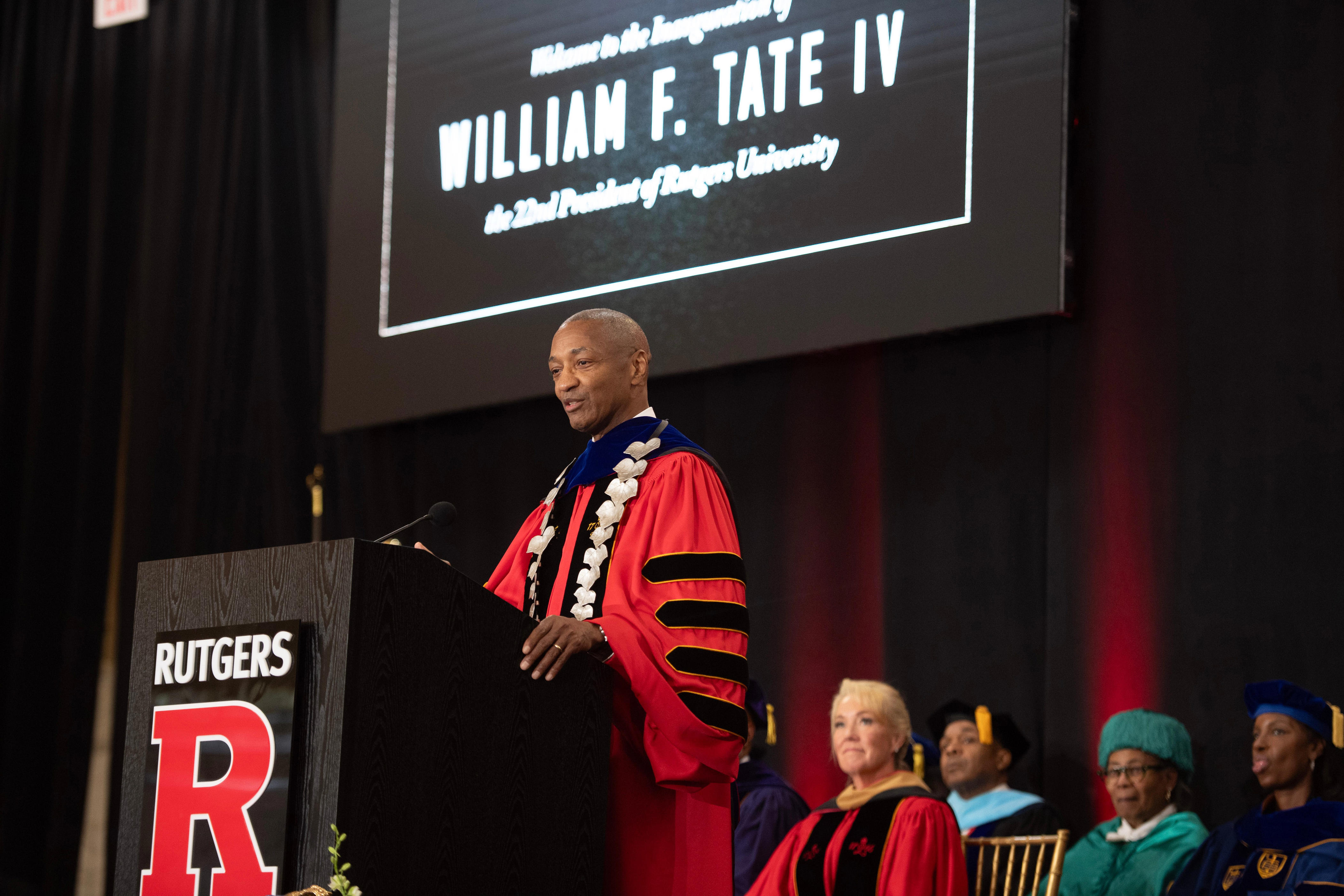 Rutgers President William Tate says 'opportunity lives' at installation ...