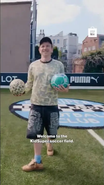 Kidsuper's new HQ rooftop soccer pitch studio visit