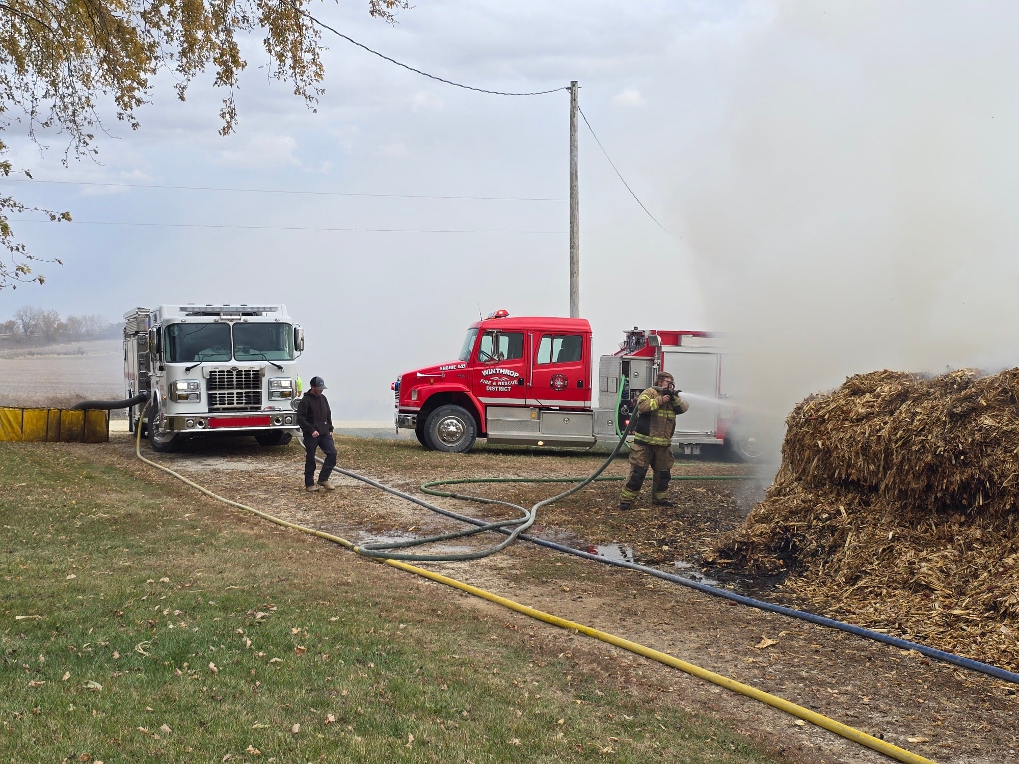 Firefighters respond to shed, hay bales fire in eastern Iowa