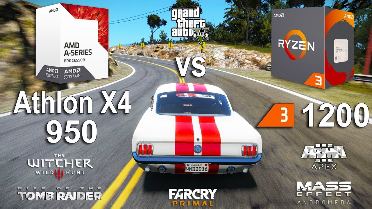 Athlon X4 950 vs Ryzen 3 1200 test in 7 games