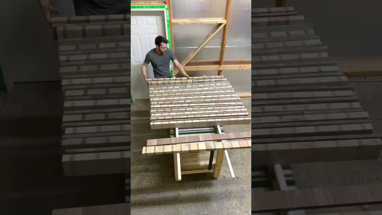 Coffee table top glue up #short #shorts #woodworking #furniture #wood