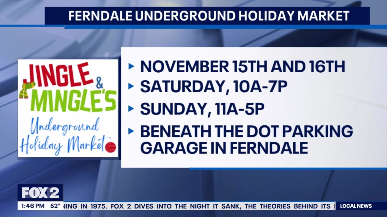 Ferndale Underground Holiday Market happening November 14th & 16th