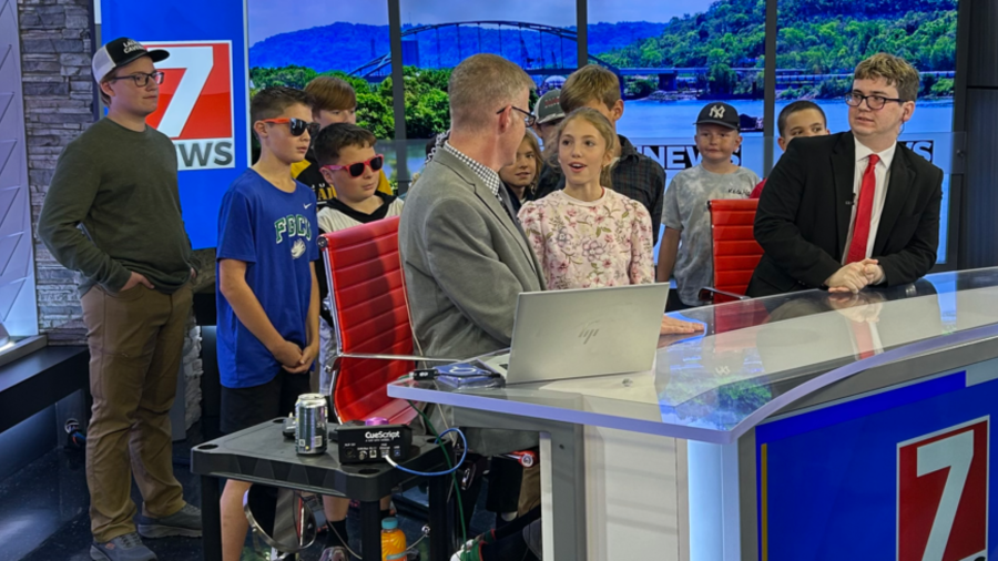 Wheeling middle school students visit WTRF 7 News studio