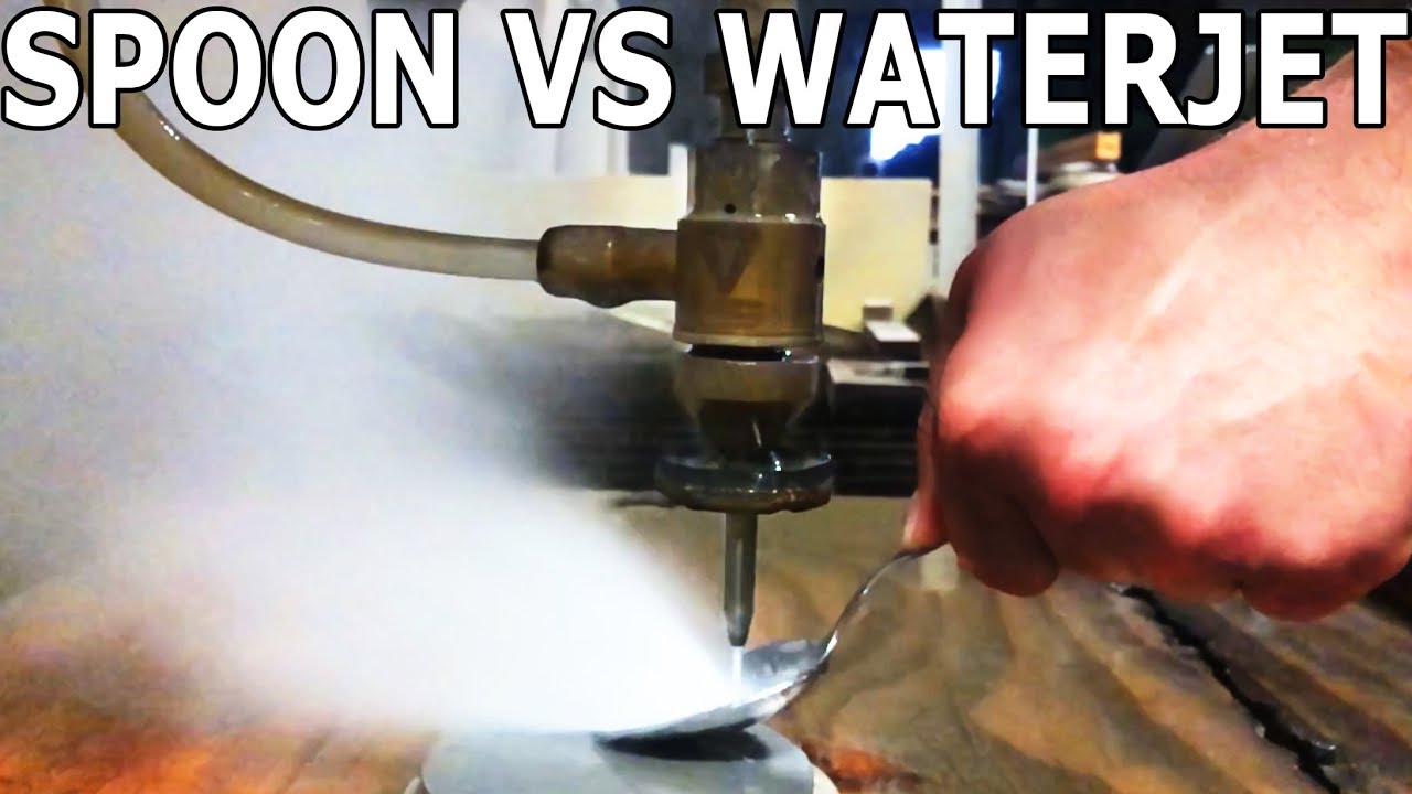 Cleaning spoons with a 60,000 PSI waterjet