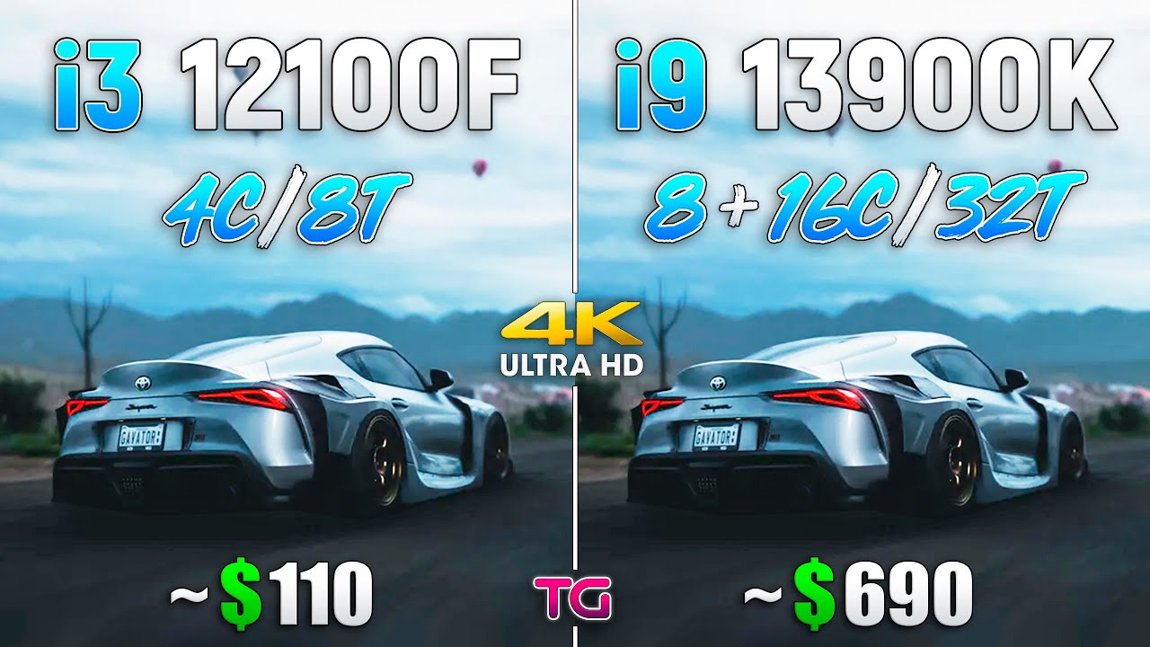 i3 12100F vs i9 13900K in 4K on RTX 4090