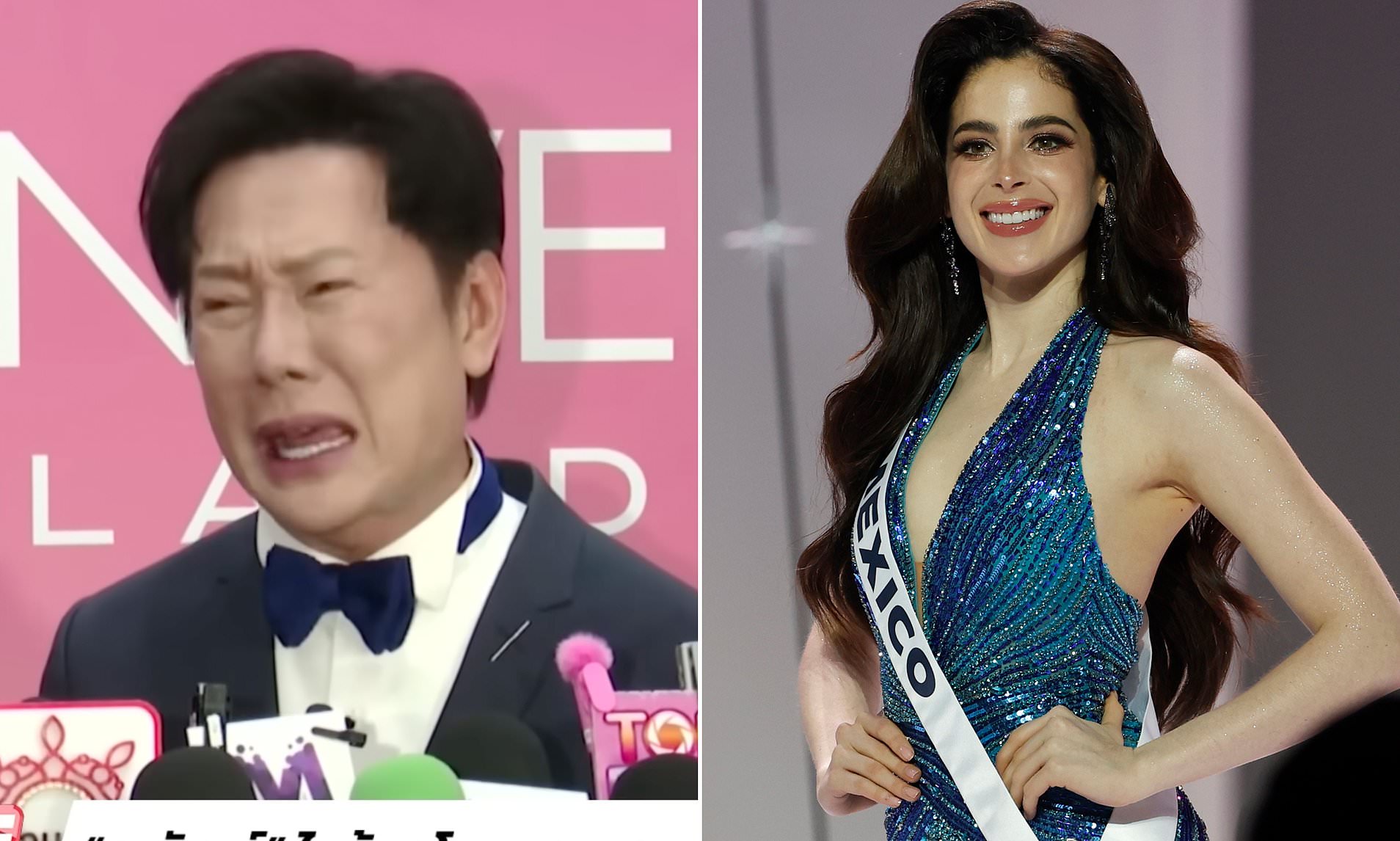 The moment Miss Universe boss breaks down in a tearful apology after ...