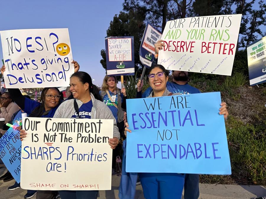 Sharp nurses, health care professionals authorize strike