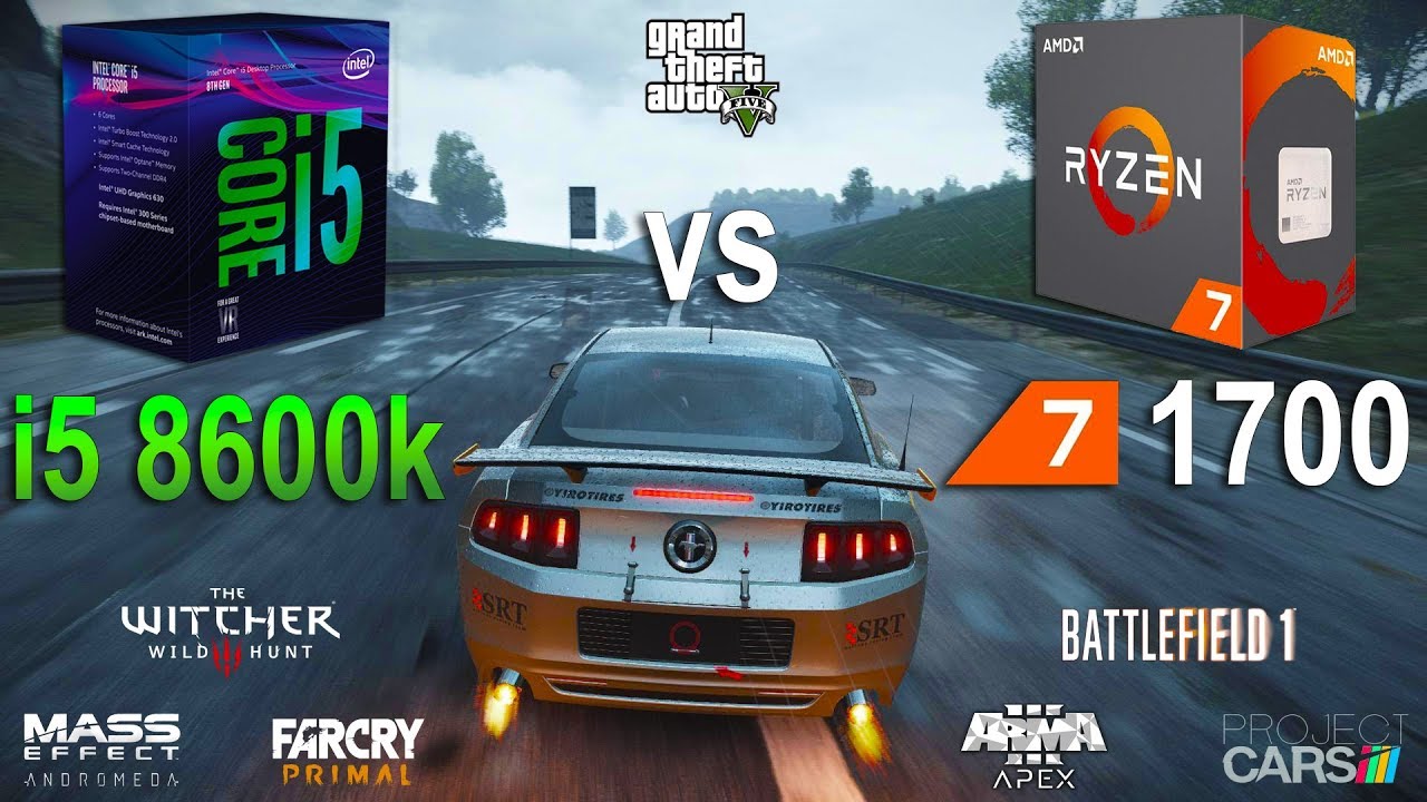 i5 8600K vs Ryzen 7 1700 test in 7 games