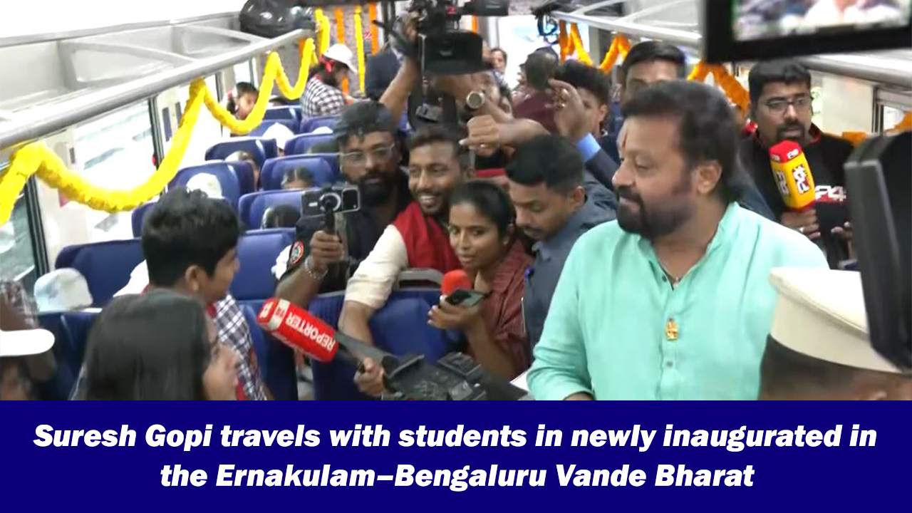 Suresh Gopi travels with students in newly inaugurated in the Ernakulam ...