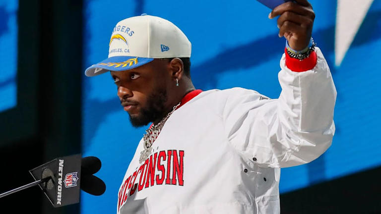 Melvin Gordon does his best to understand Chris McIntosh's thinking ...