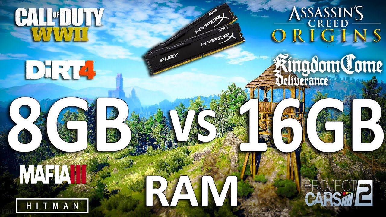 8GB vs 16GB RAM test in new 7 games