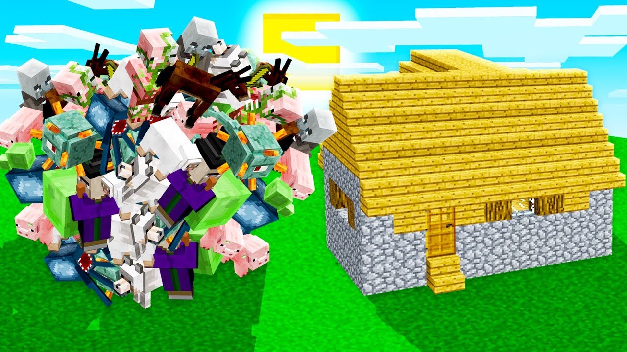 World's largest Minecraft mob ball (top 5 Minecraft 1.14 / 1.13 commands)