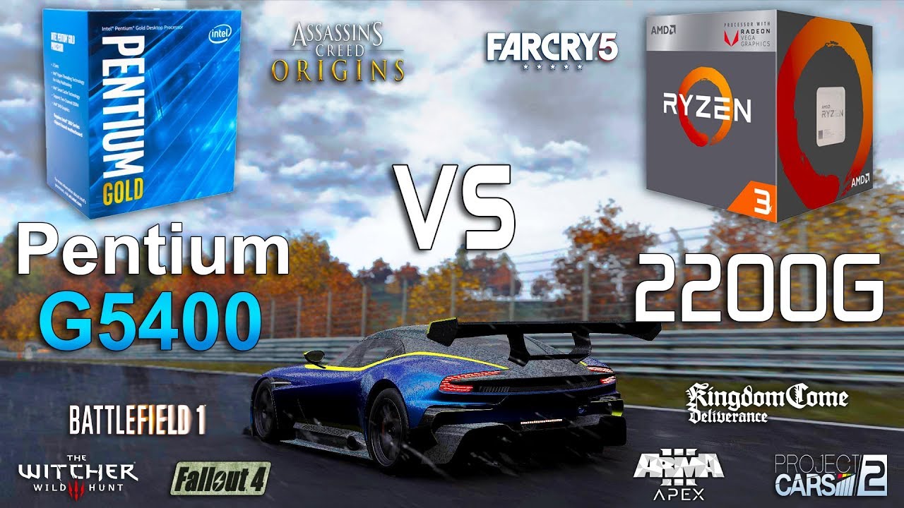 Pentium G5400 vs Ryzen 3 2200G test in 8 games