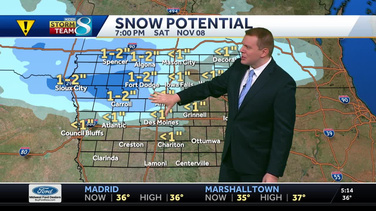 Iowa weather: Wintry mix of rain and snow arrives this morning