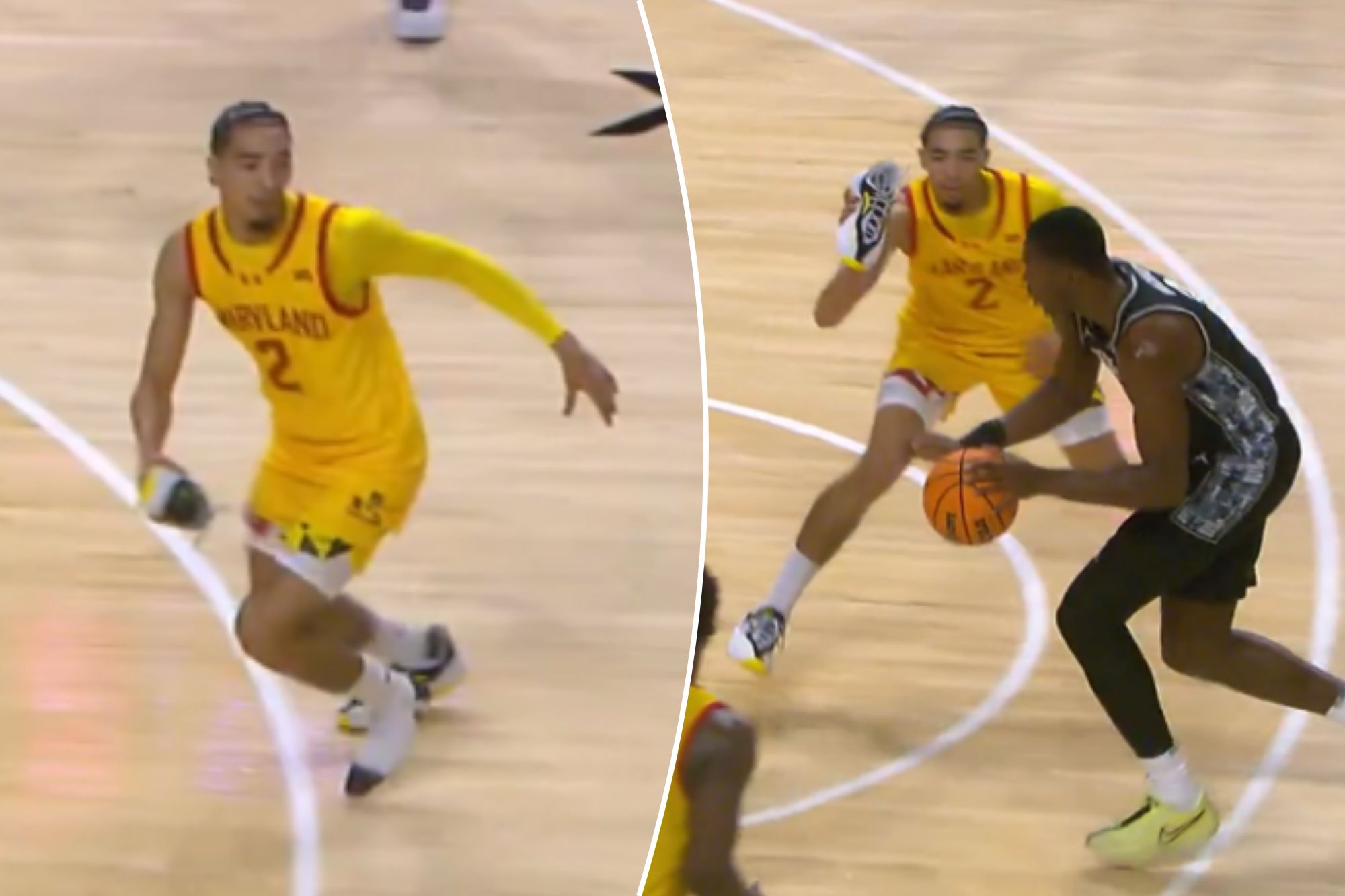 Maryland player throws shoe during steal attempt in viral men’s college ...
