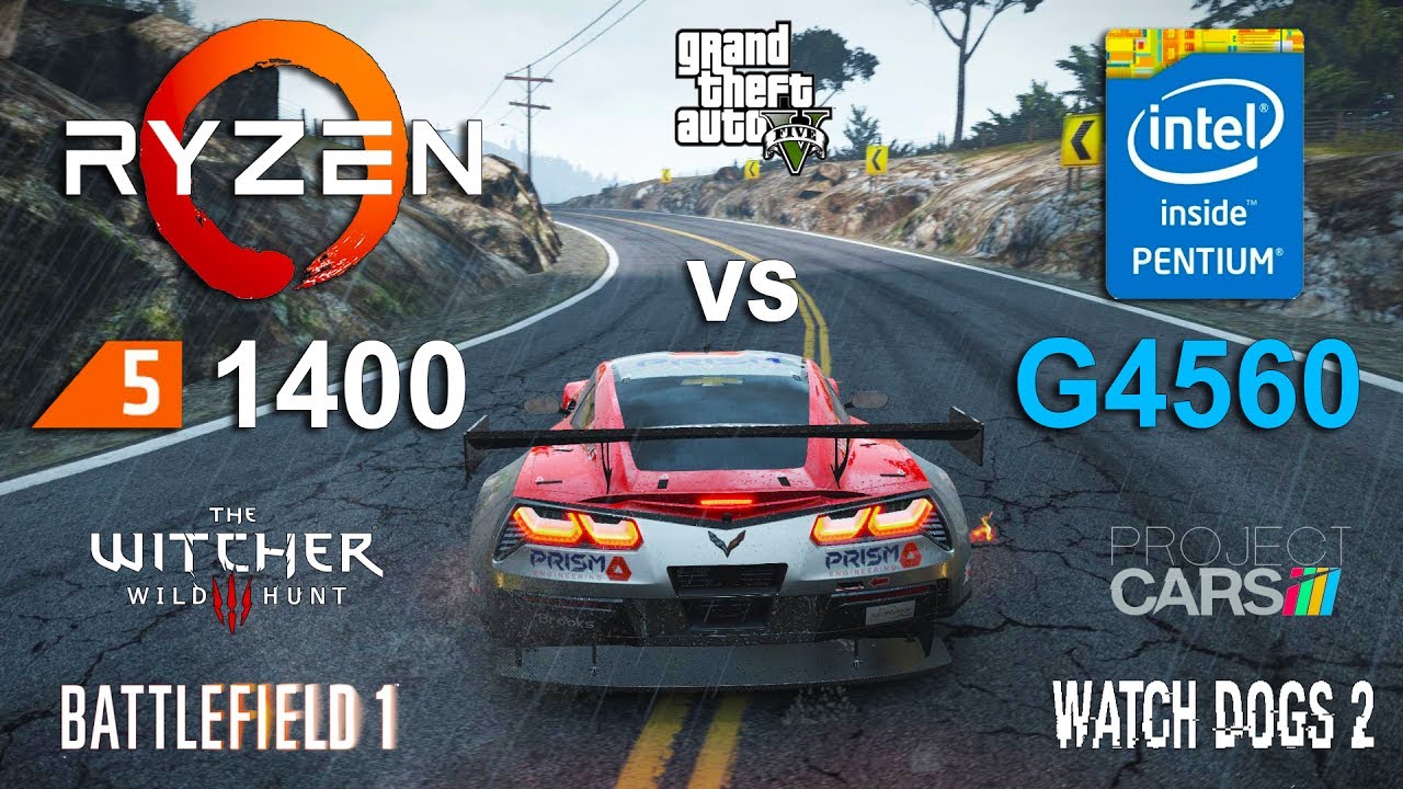 Ryzen 5 1400 vs Pentium G4560 test in 5 games (GTX 1060)