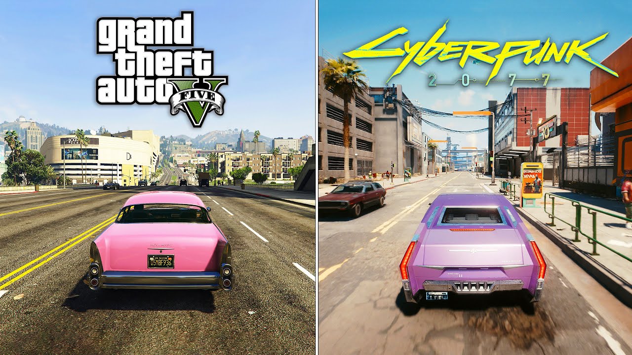 GTA 5 vs Cyberpunk 2077 - Graphics and physics comparison
