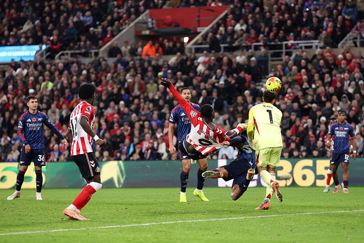 Stoppage-time Brobbey goal earns Sunderland a point against Arsenal