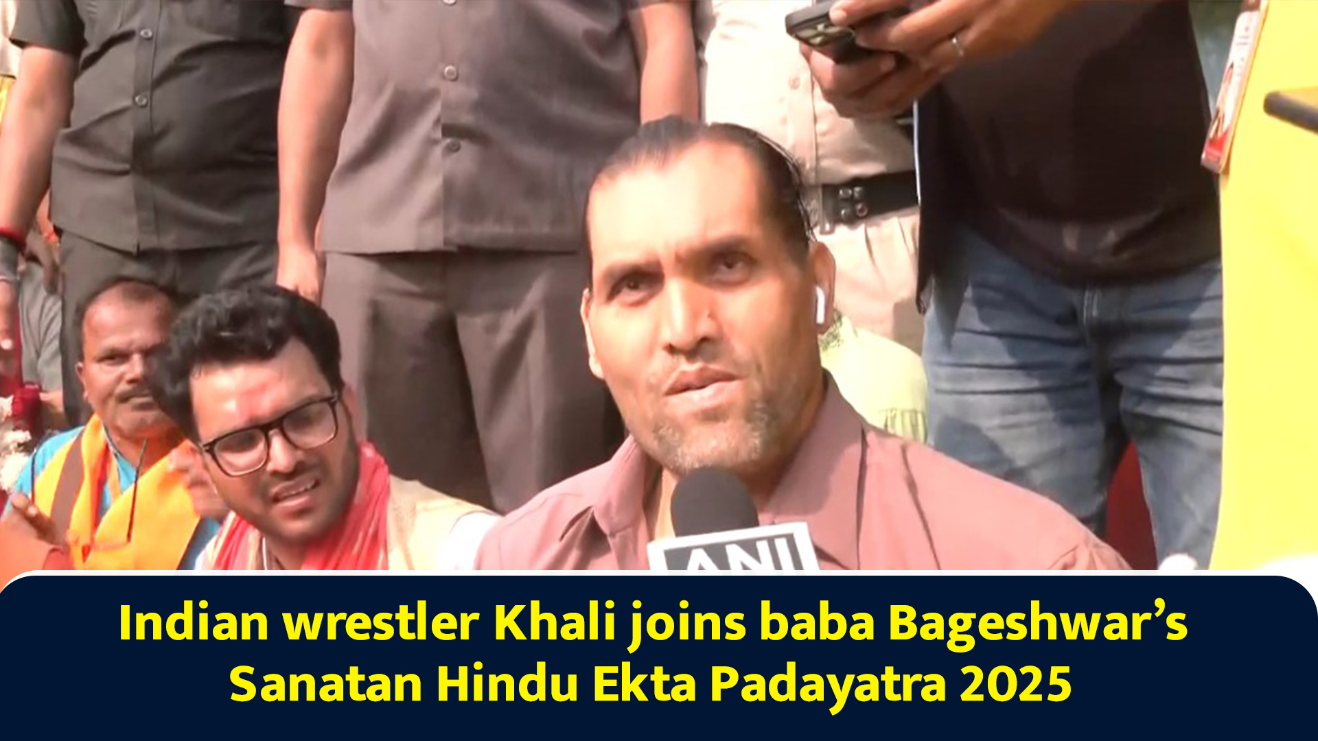 Indian wrestler Khali joins baba Bageshwar’s Sanatan Hindu Ekta ...