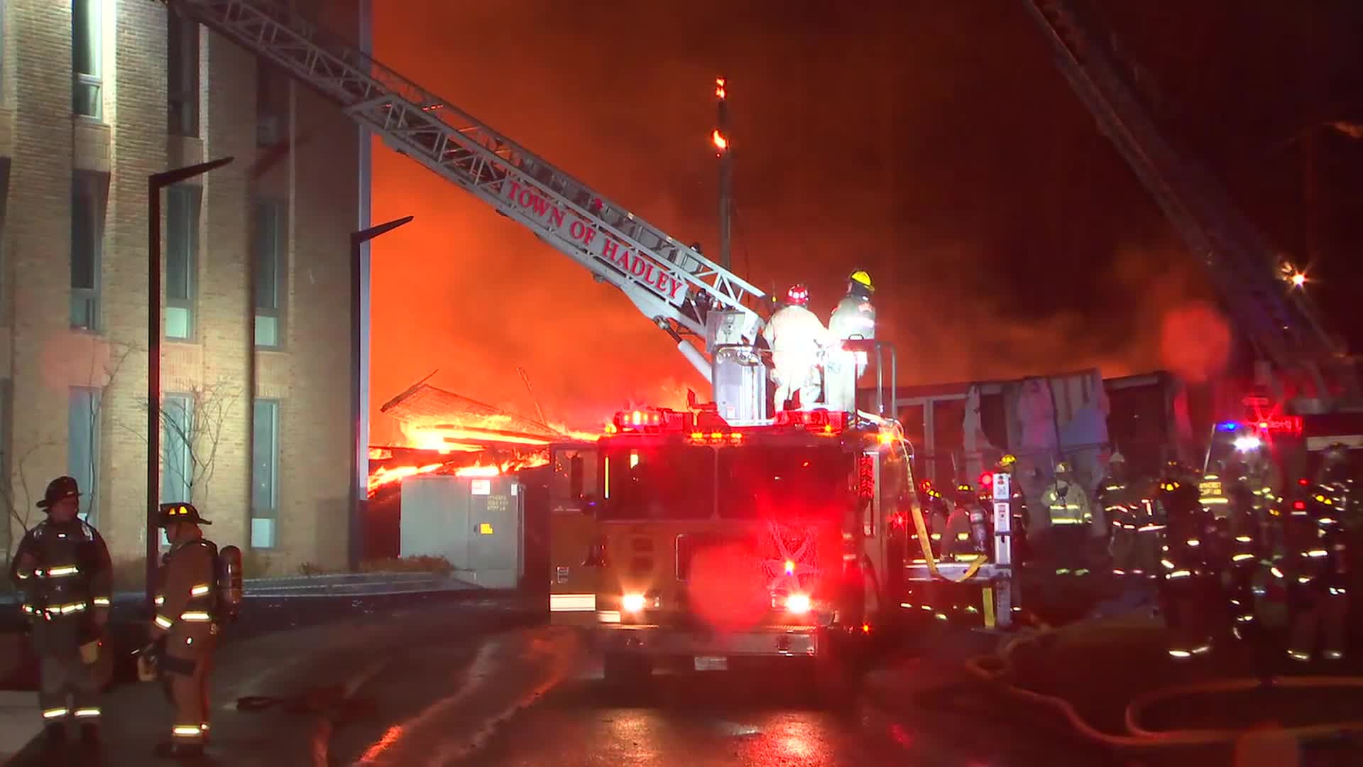 More than 200 displaced after huge fire destroys buildings at Mass ...