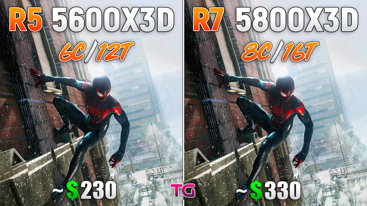 Ryzen 5 5600X3D vs Ryzen 7 5800X3D - Test in 10 games