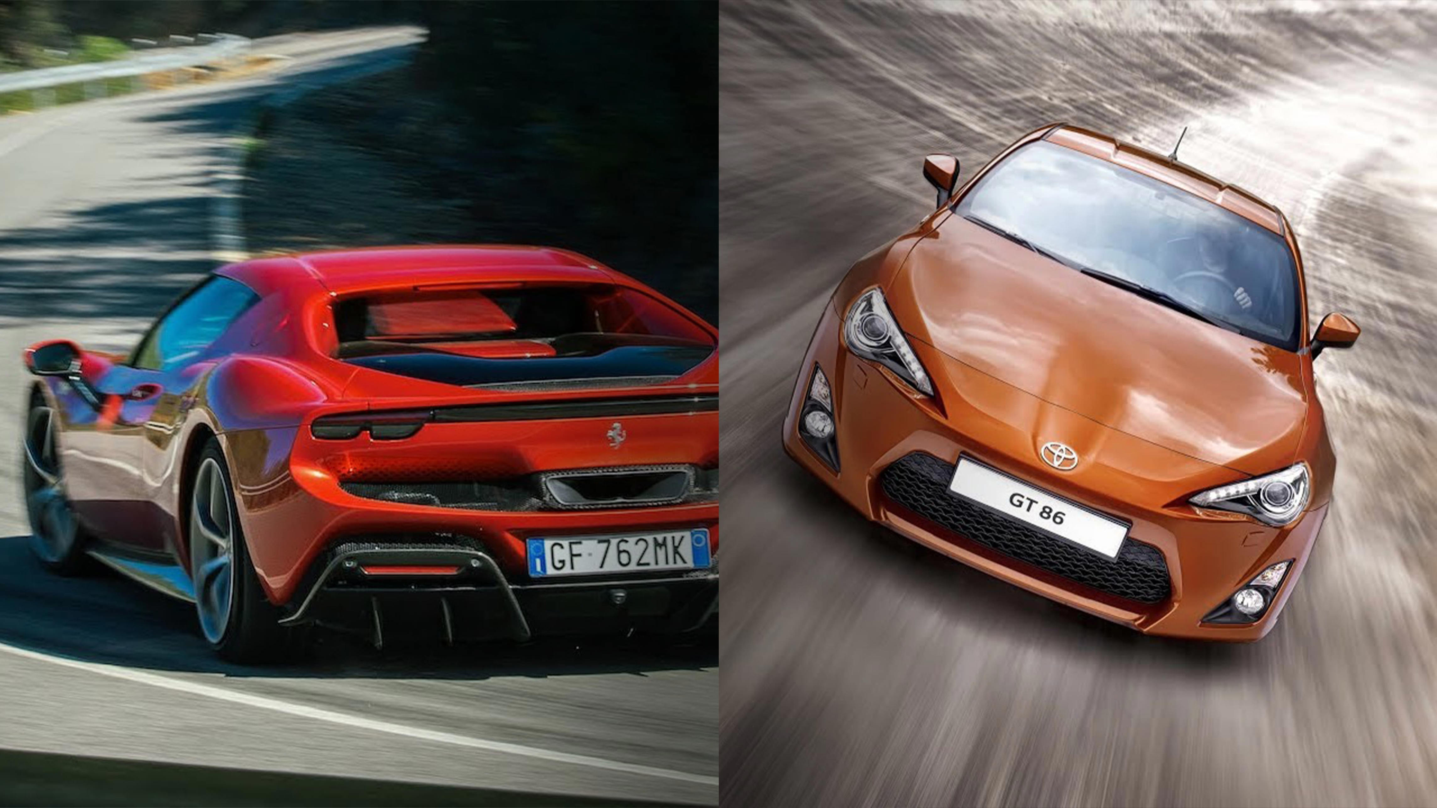 Ferrari 296 GTB VS Toyota GT 86