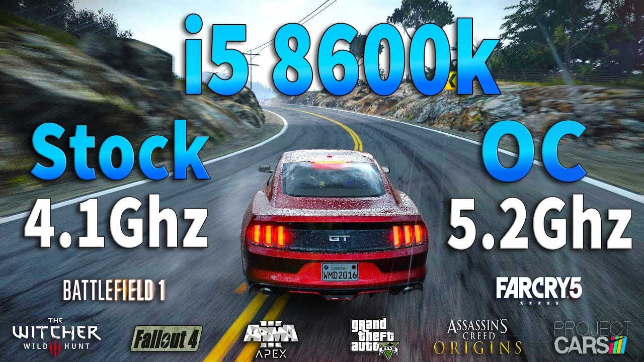 i5 8600k 4.1GHz vs 5.2GHz test in 8 games