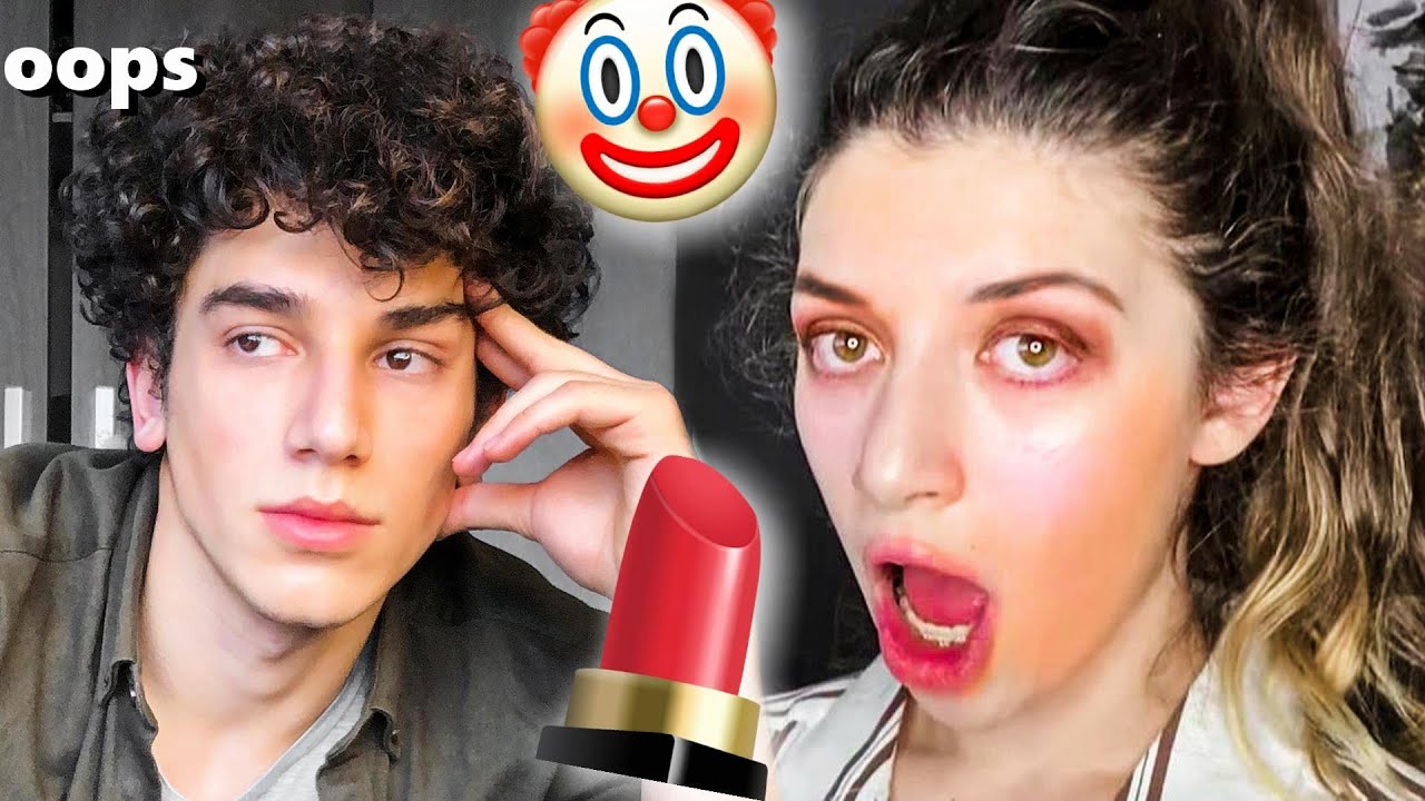 My brother does my makeup in a funny beauty challenge