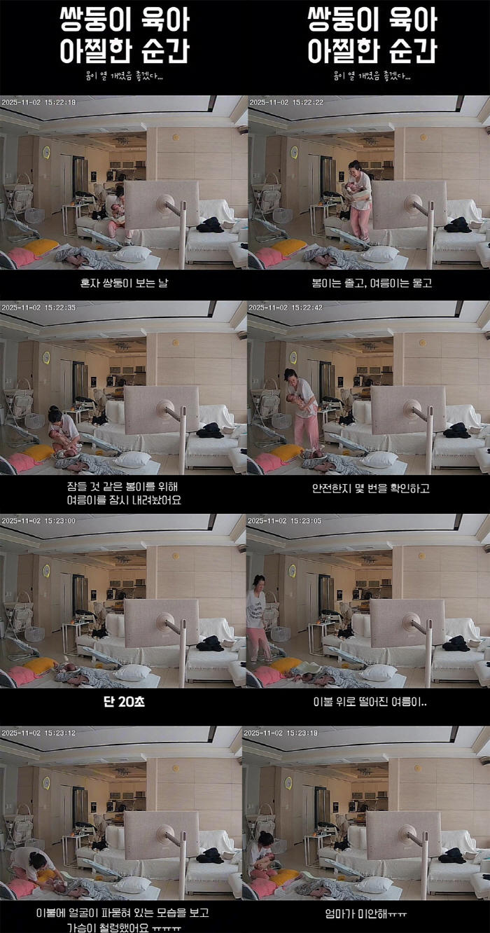 Choi Sung-wook ♥ Kim Ji-hye, one-month-old twin parenting, had a dangerous sobbing heart