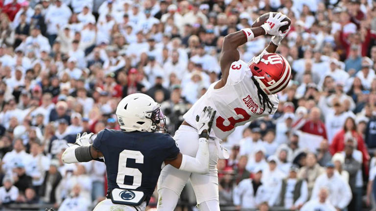 Miraculous late toe-tap touchdown keeps No. 2 Indiana’s perfect season ...