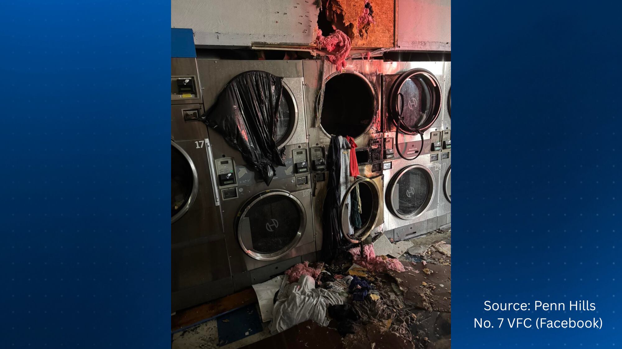 Multiple dryers catch fire at laundromat in Penn Hills
