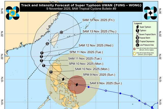 Signal No. 5 in some areas as 'Uwan' intensifies to super typhoon