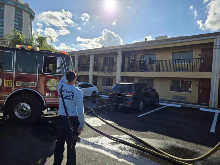Firefighters extinguish motel fire near International Drive